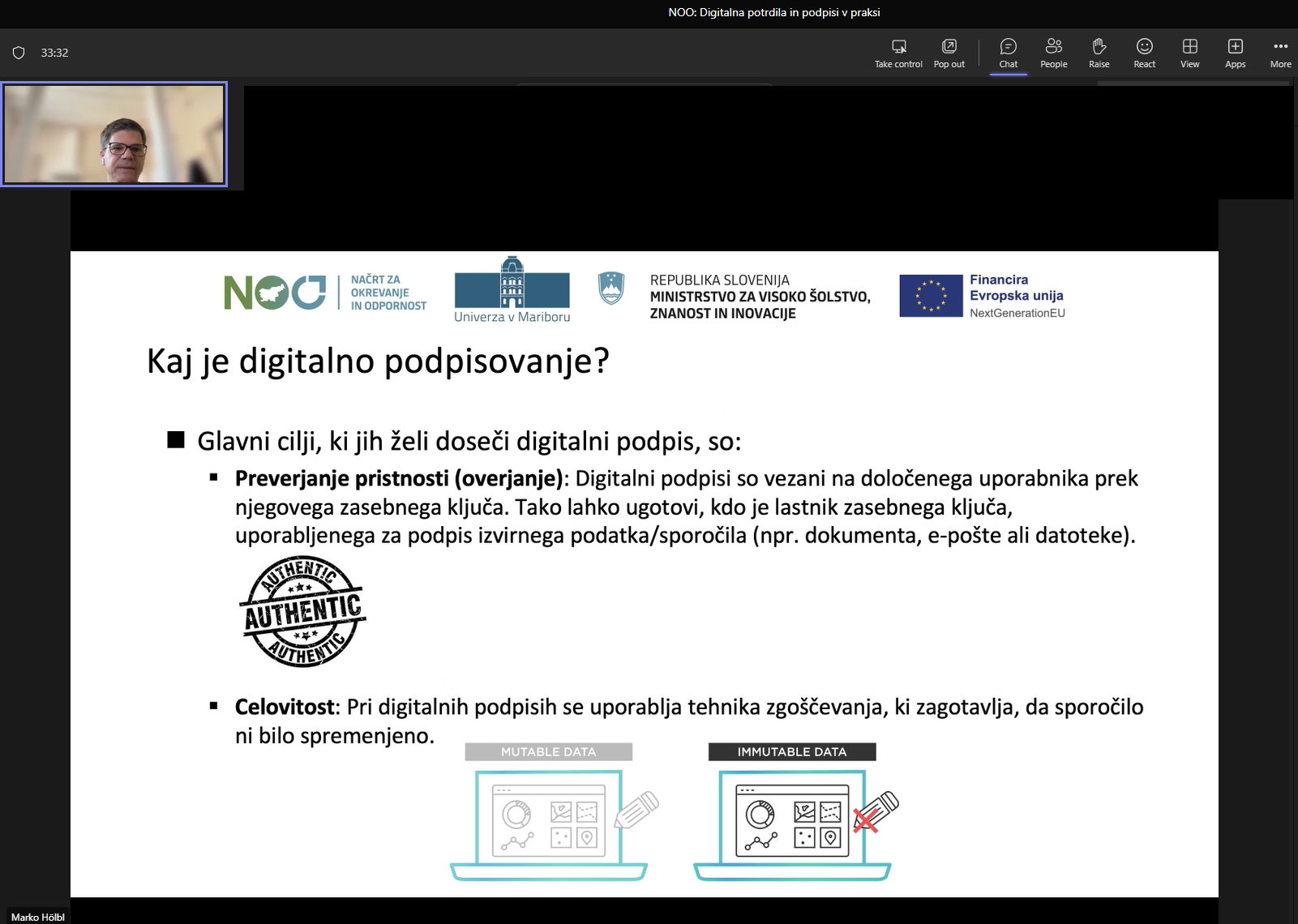 Utrinki usposabljanja Digitalna potrdila in podpisi v praksi